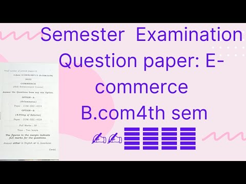 B.com 4th Semester E-commerce Question paper ️ ️ Subscribe//like ...