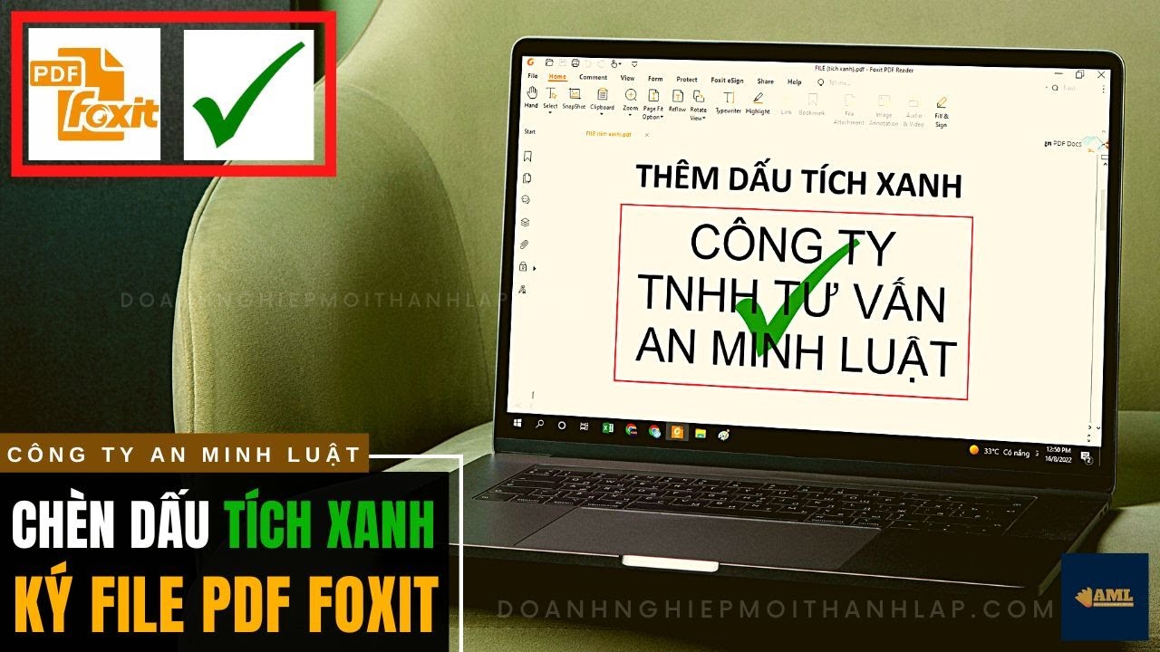 Chèn Dấu Tích Xanh Ký Điện Tử File PDF (Foxit Reader) - YouTube
