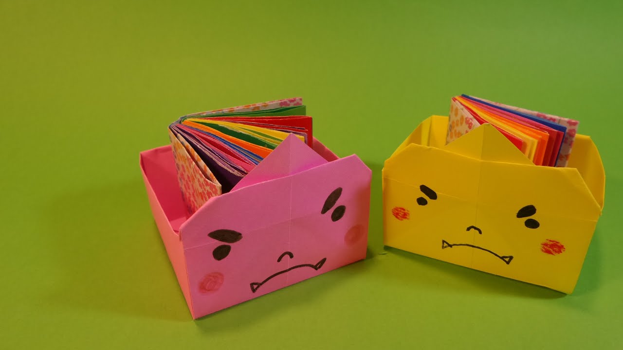 오니 박스 색종이 접기 - Origami Confetti oni Box - YouTube