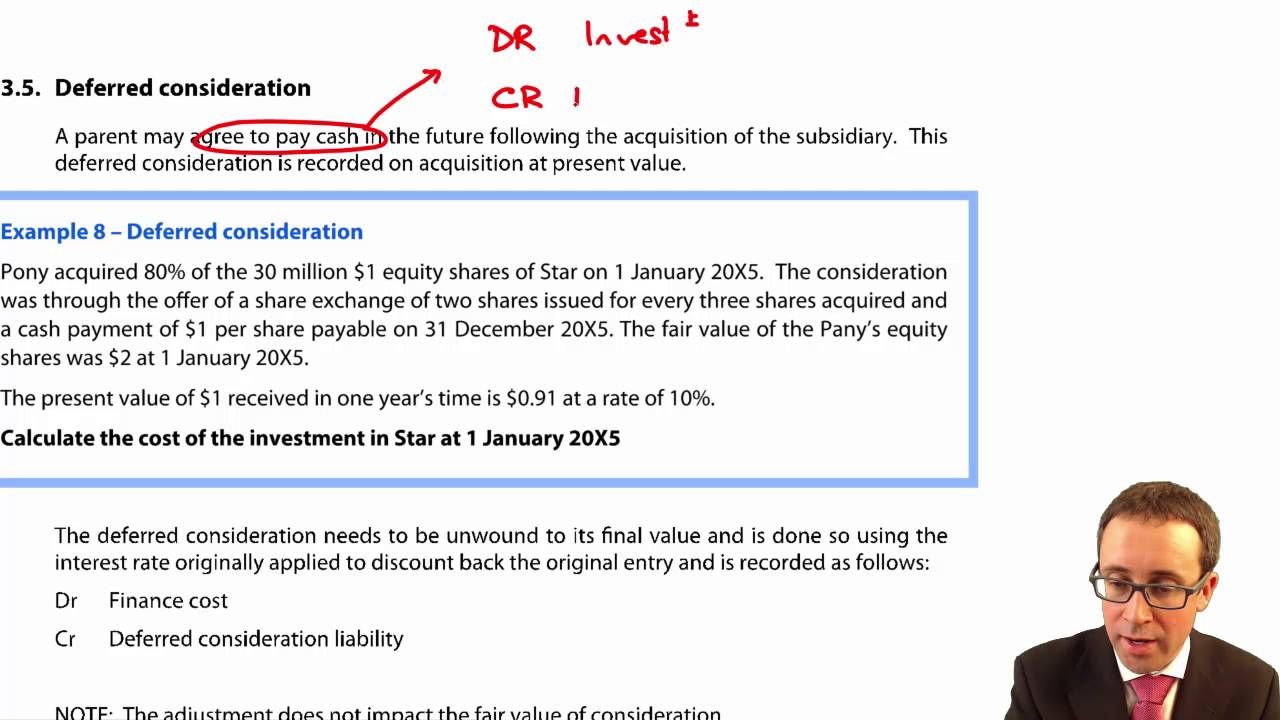 CIMA F1 Consideration, Share exchange, Deferred consideration - YouTube