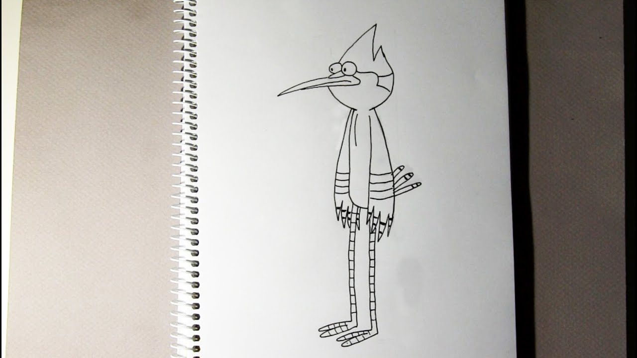 How to draw Mordecai from Regular Show step by step - YouTube