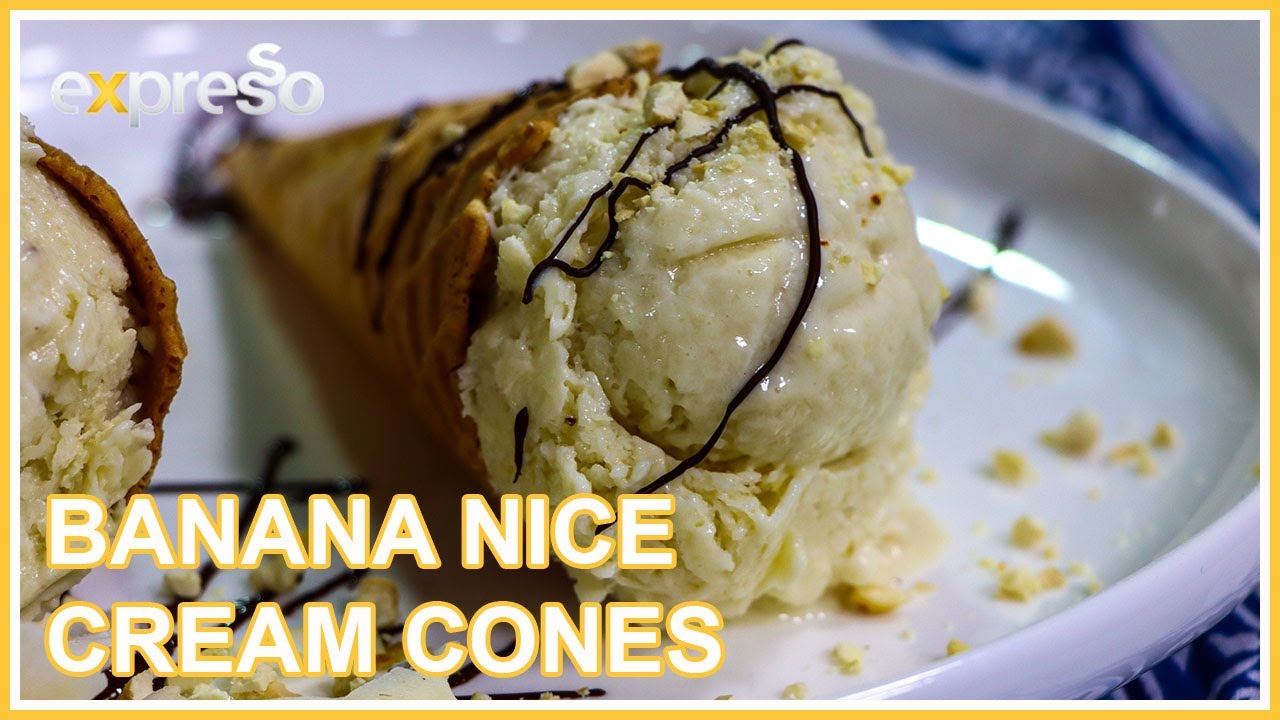 Recipe: Authentikos Banana Nice Cream Cones with CLOVER - YouTube
