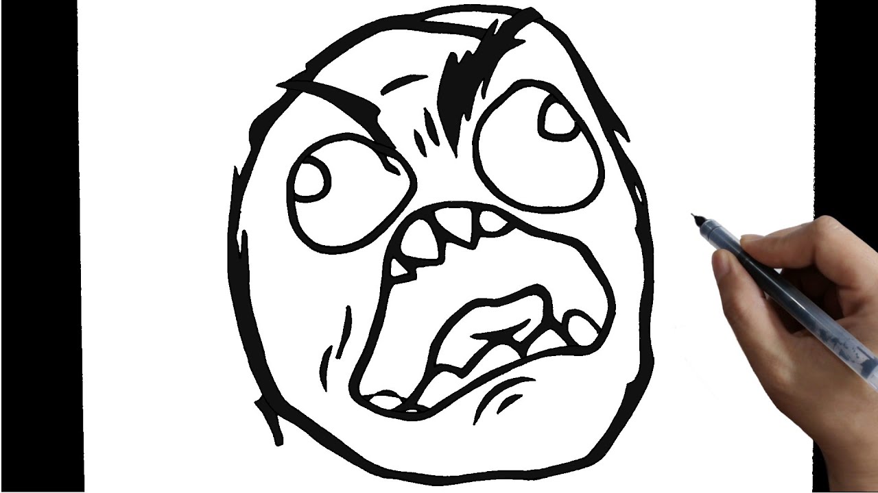 How To Draw Rage Troll Face - YouTube