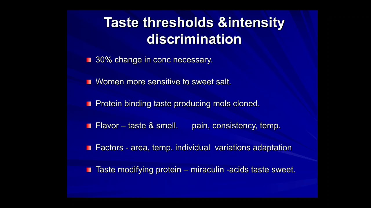27 4 2020 Physiology, Taste Thresholds & Intensity Discrimination - YouTube