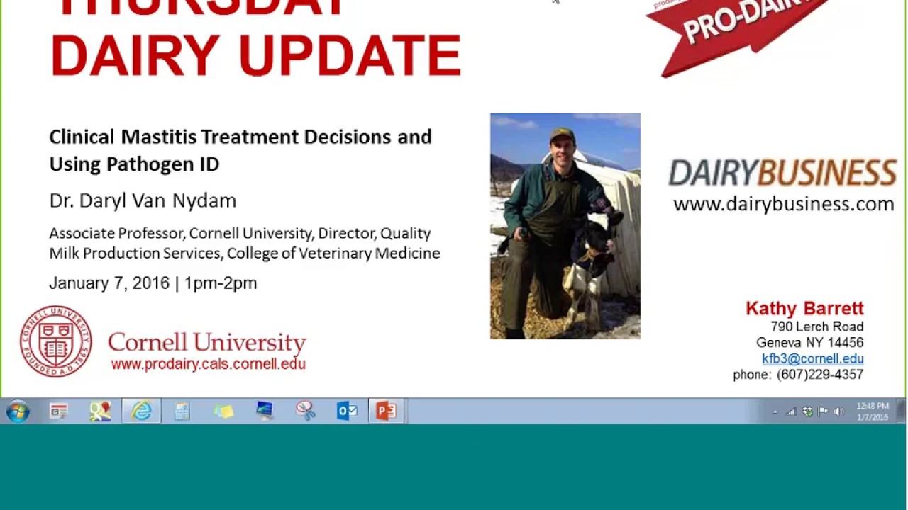 Cornell PRODAIRY Clinical mastitis treatment decisions and using ...