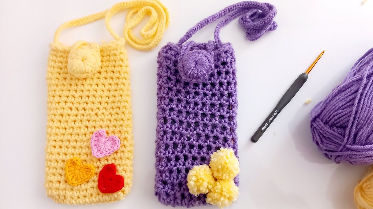 Amazing and Quick🧶Little Bag.Easy Crochet Phone Bag Free Tutorial For ...