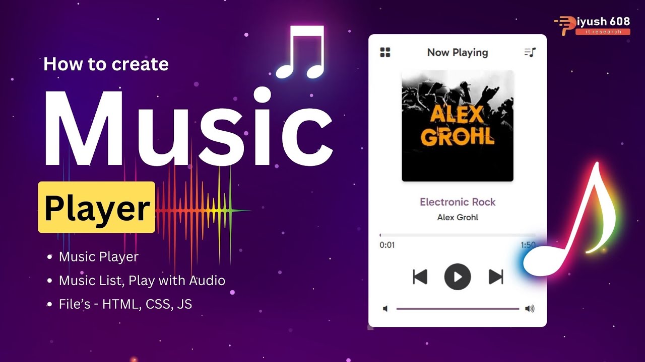 How To Make Music Player Using Html Css Js Youtube 9537