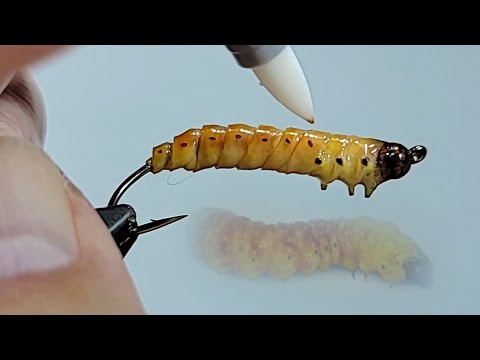 Tying a BETTER Chilean Butter Worm Larva Fly Pattern. - YouTube