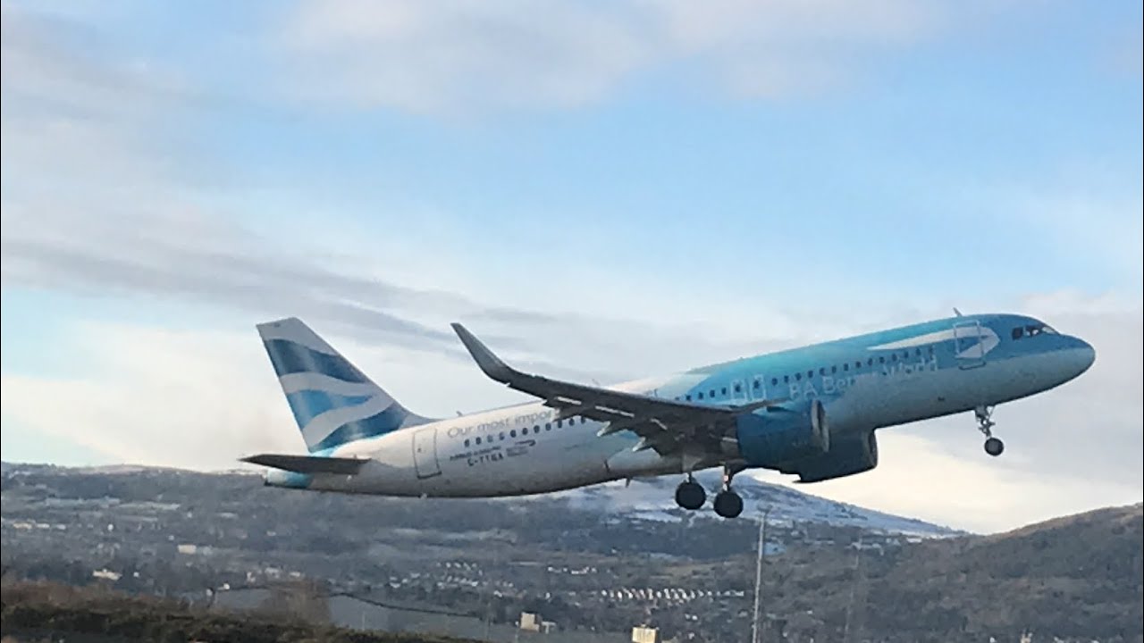 British Airways A320 (BA Better World livery) departing Belfast City ...