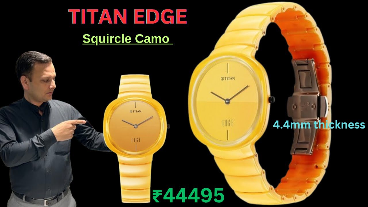 Best Titan Ceramic Edge|Titan Squircle Camo Quartz Analog Yellow Dial ...