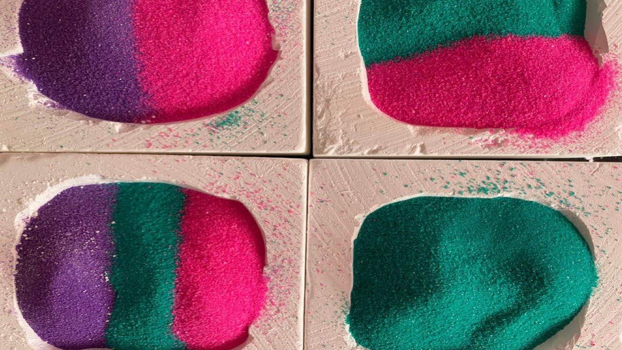 Colorful Sand bombs ASMR 💚💖💜 #gymchalk - YouTube