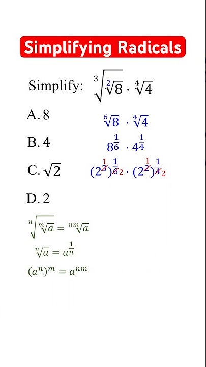 Simplifying Radicals with Square Roots , Cube Roots and Fourth Roots # ...