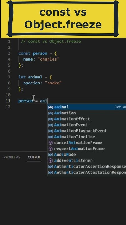 Const Vs Object Freeze In Javascript Javascript Reactjs Youtube 6771