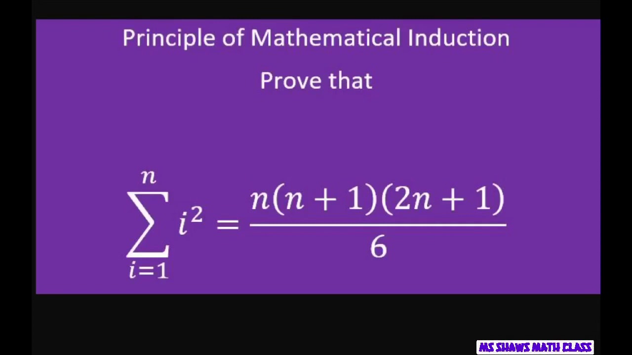 Prove By Mathematical Induction That The Sum Of Squares Of Positive