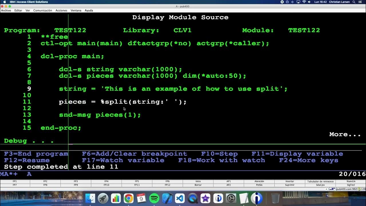 Coding in RPG (IBM i/AS400). Using %SPLIT - YouTube