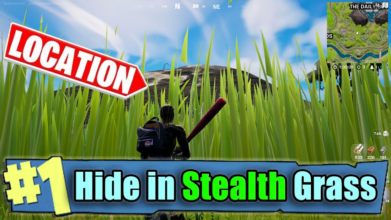 Hide In Tall Grass For 10 Seconds (10) | Fortnite Seasonal Quests ...