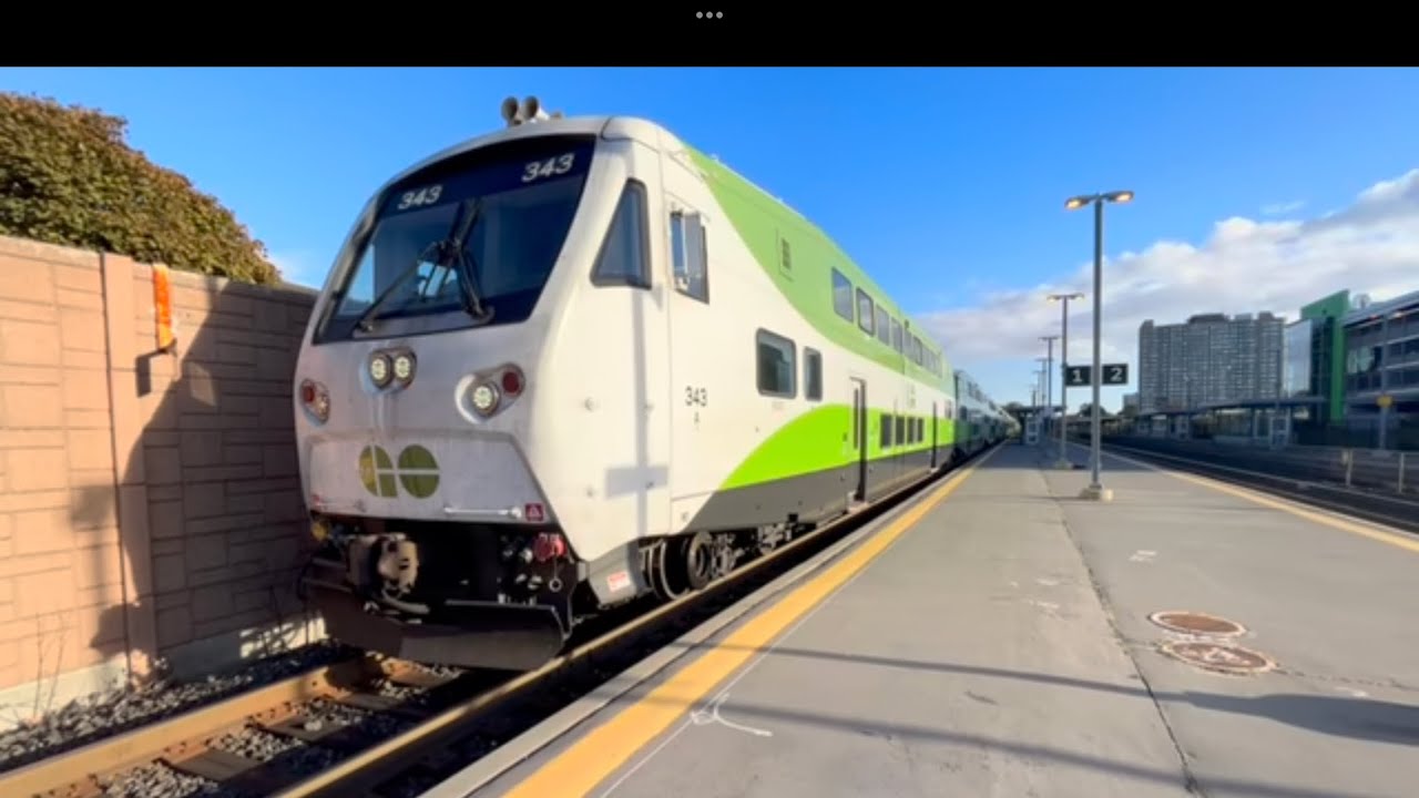 Go Transit CEM Cab 343 With MP40PH 606 Departing Clarkson Station # ...