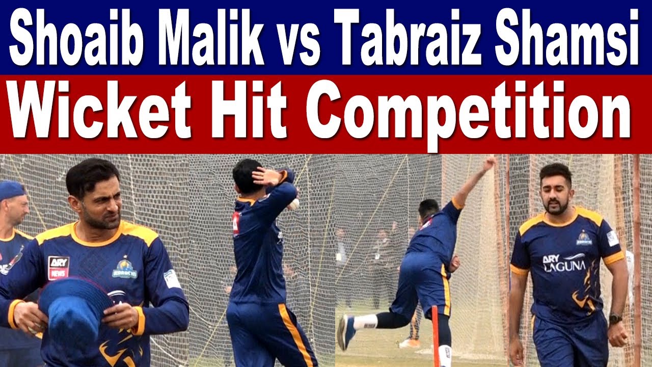 Shoaib Malik vs Tabraiz Shamsi bowling competition during practice ...