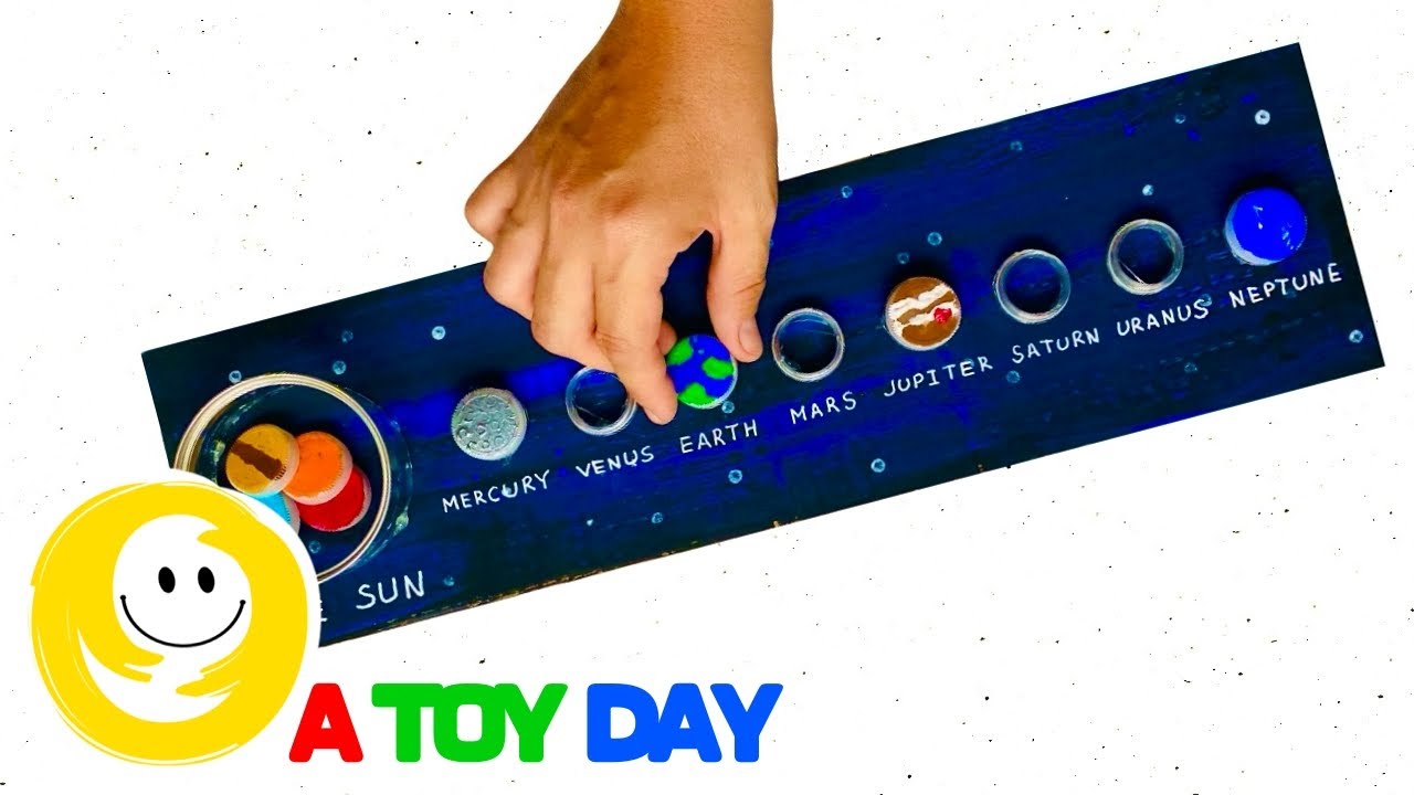 DIY Bottle Cap Planets Game for kids 🍼| How to learn planets order GAME ...