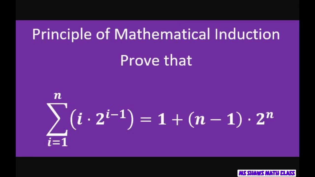 Prove geometric series = 1 + (n-1) 2^n. Principle of Mathematical ...