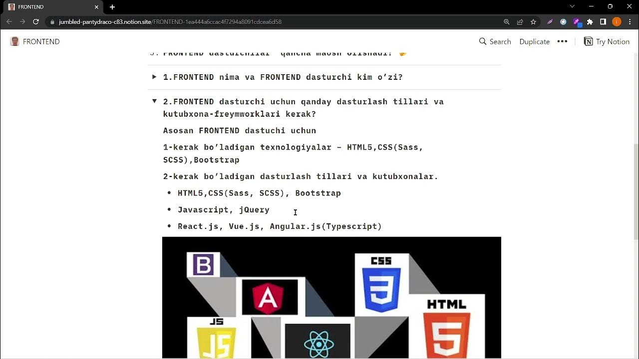 FRONTEND dasturlash nima va FRONTEND dasturchi kim o'zi? - YouTube