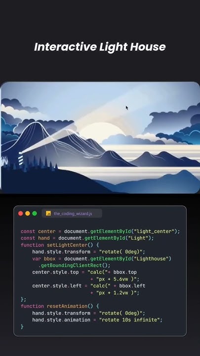 Build AMAZING Interactive Lighthouse with HTML CSS and JavaScript Web Development Now? #shorts ...