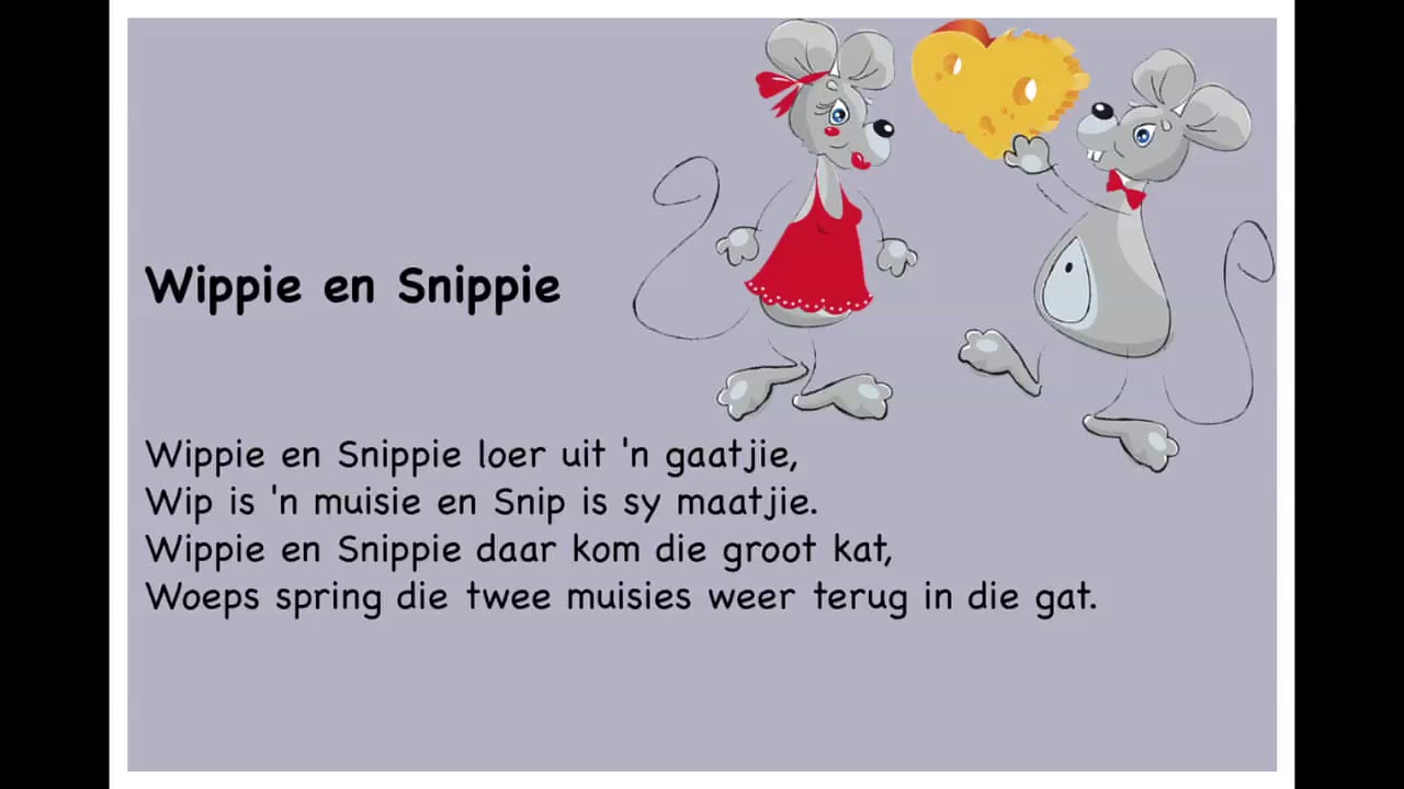 Wippie en Snippie - Kinderrympies in Afrikaans - YouTube