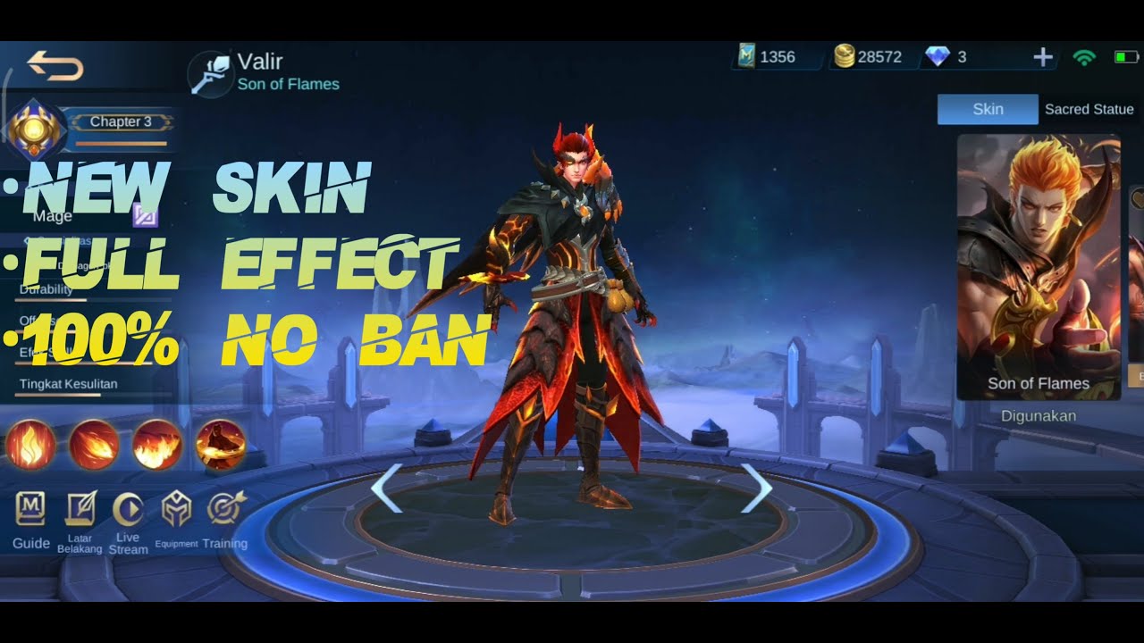 TERBARU !!SCRIPT SKIN VALIR EPIC MOBILE LEGENDS BANG BANG!!! - YouTube