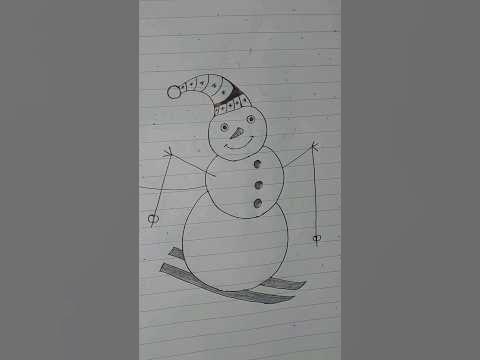 How To Draw A Snowman Snowboarding ☃️ - YouTube