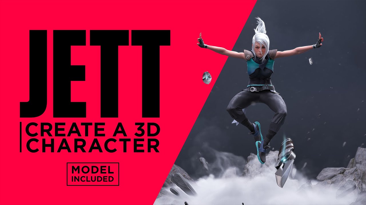 Jett Modeling - Create a 3D Character - Gumroad Trailer - YouTube