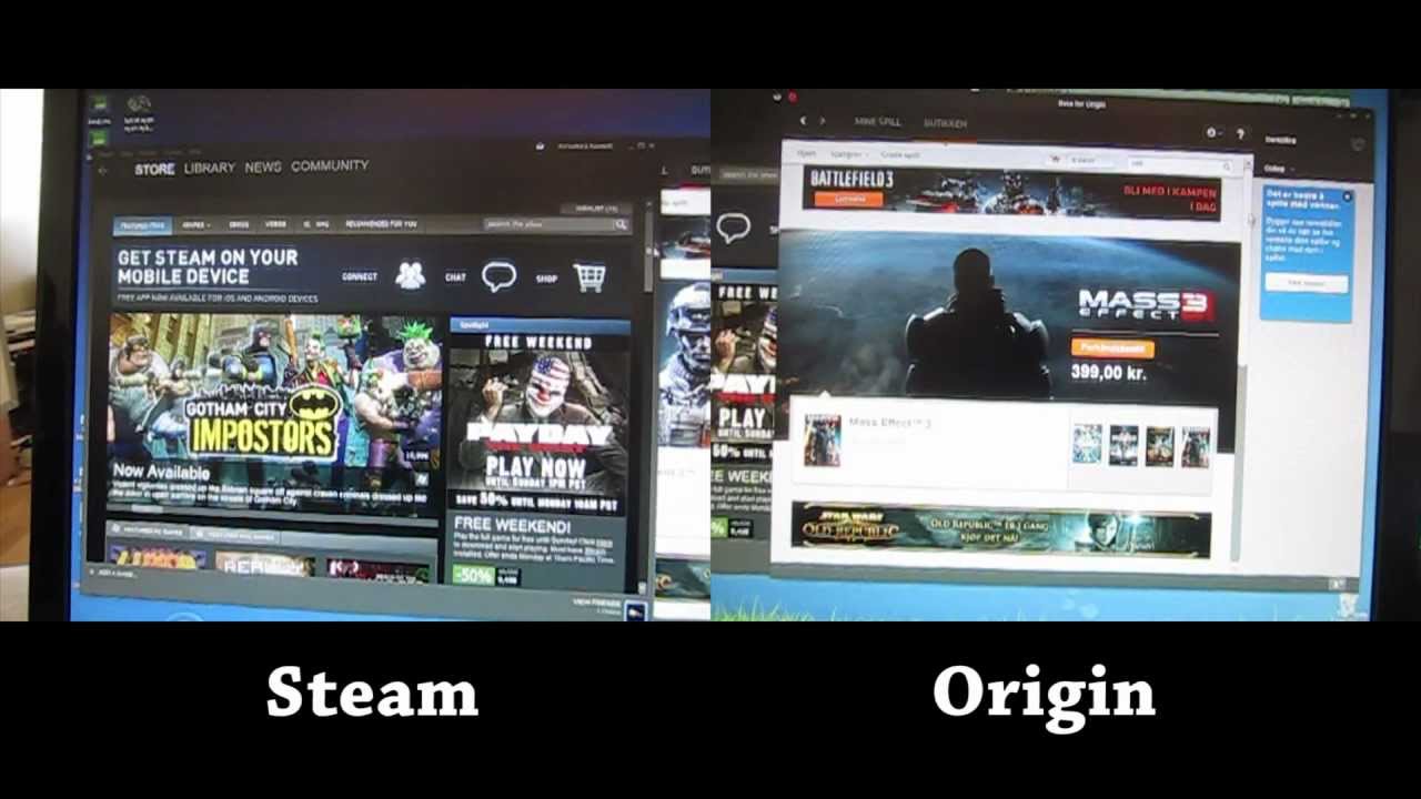 Steam vs Origin UI responsiveness - YouTube