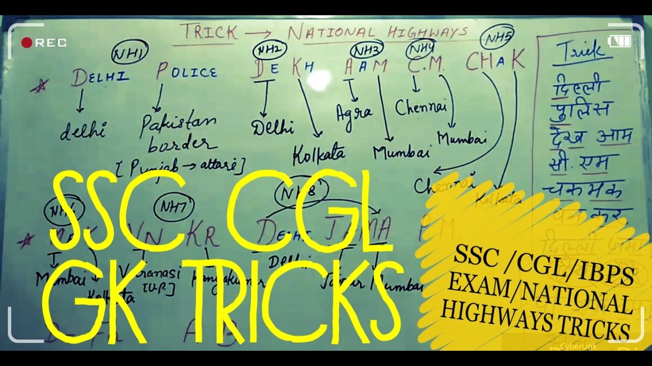 SSC CGL TRICKS NATIONAL HIGHWAYS 2017: LERAN IN FEW SECONDS ,,JUST ...