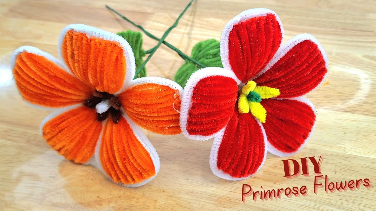 DIY | How to Make Easy Pipe Cleaner Flowers - Primrose Flower Tutorial ...