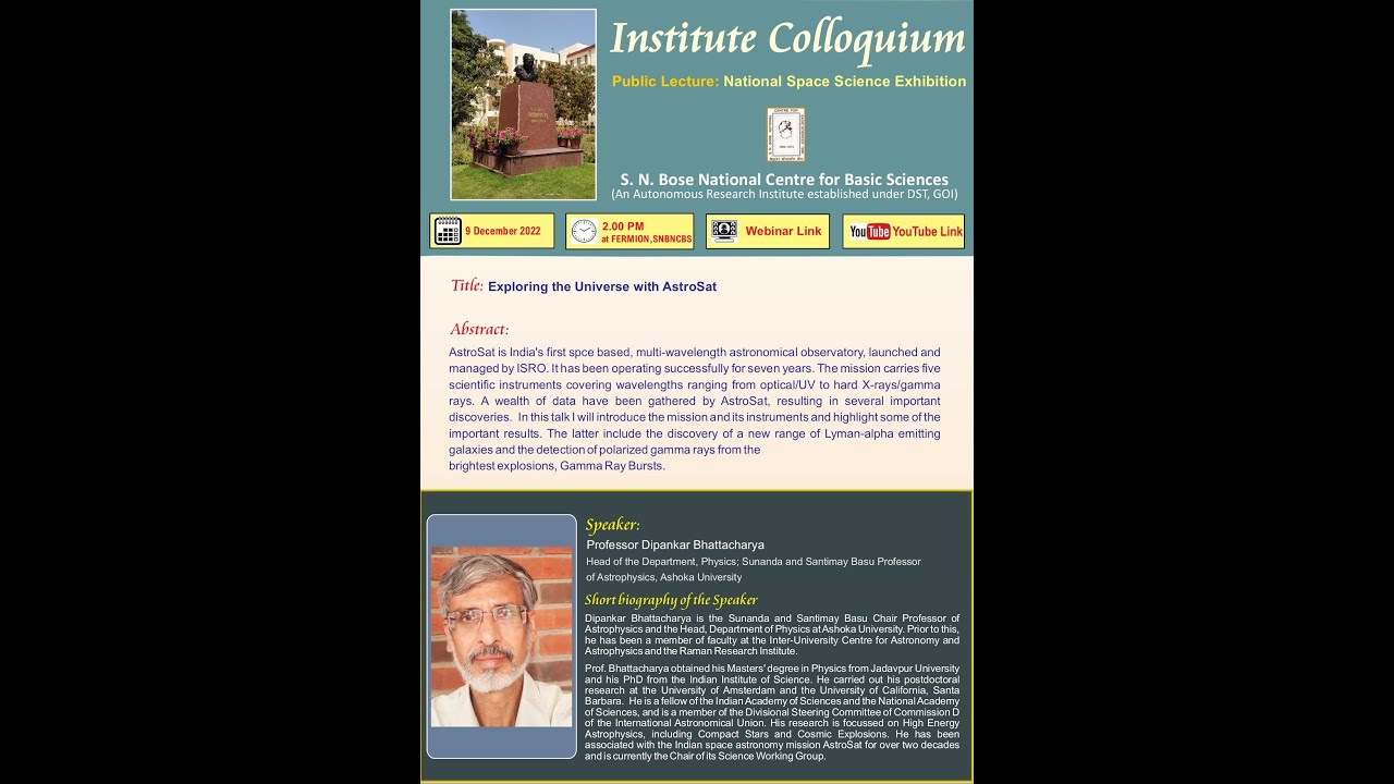 Institute Colloquium : Public Lecture: National Space Science ...