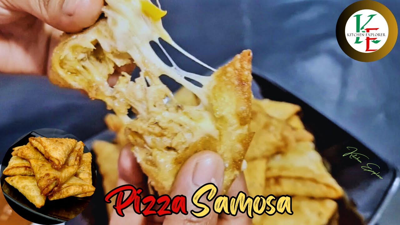 Pizza Samosa | Chicken Pizza Samosa | How To Make Crispy Cheesy Pizza ...