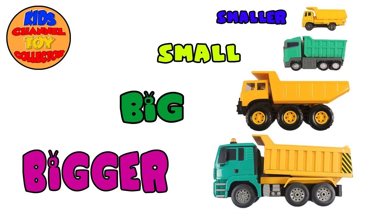 Learn Sizes from Smallest to Biggest for kids | Dump Truck Cartoon ...