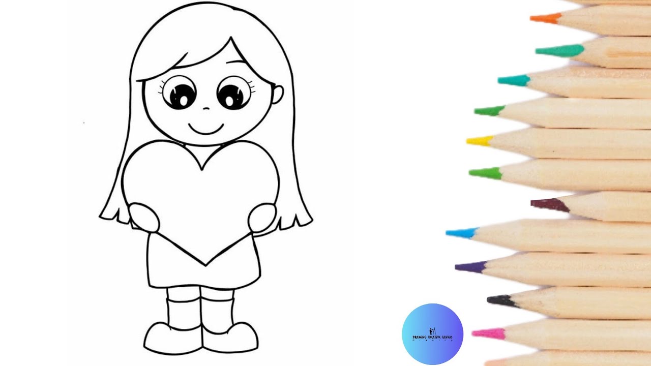 Girl Drawing, Painting, Coloring for Kids & Toddlers | How to Draw ...