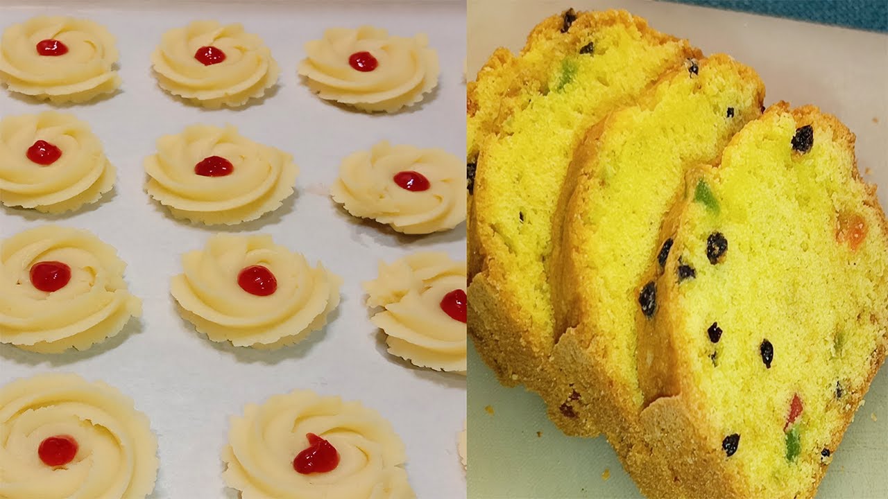 Bakery Style Fruit Cake Recipe | Jam Drop Butter Cookies | Tea Time ...