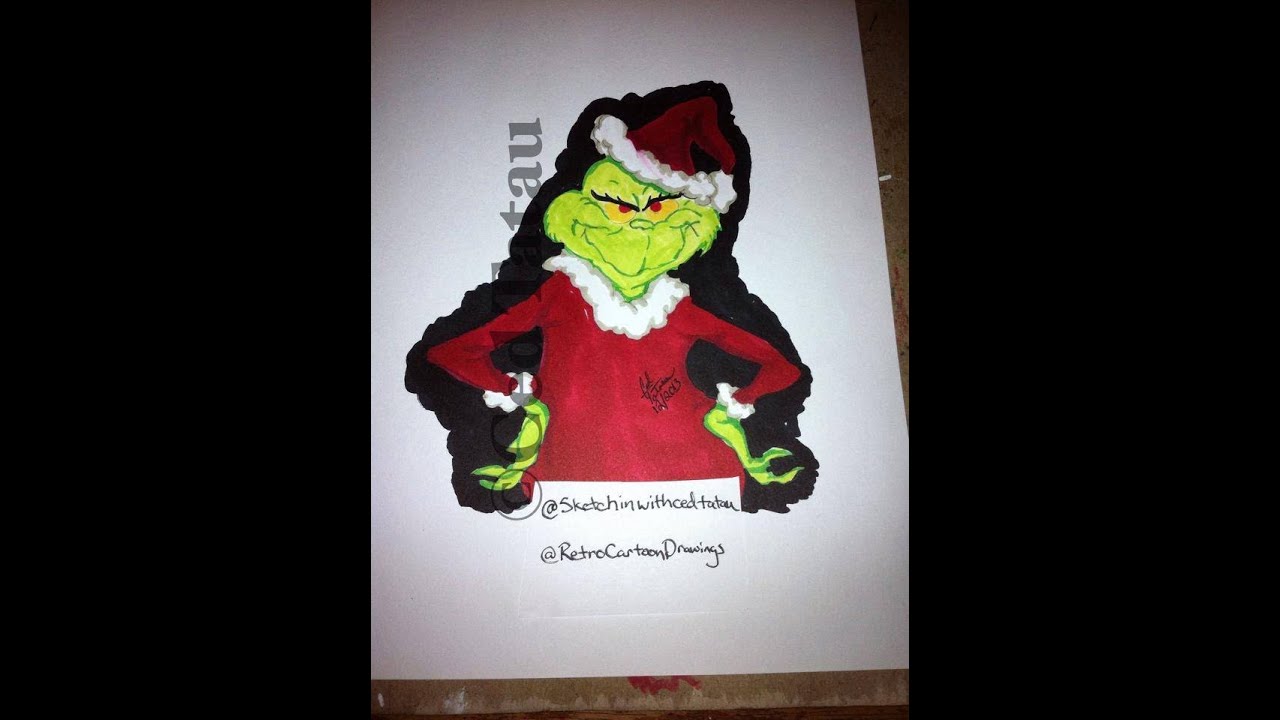 Drawing The Grinch with Copic Markers - YouTube