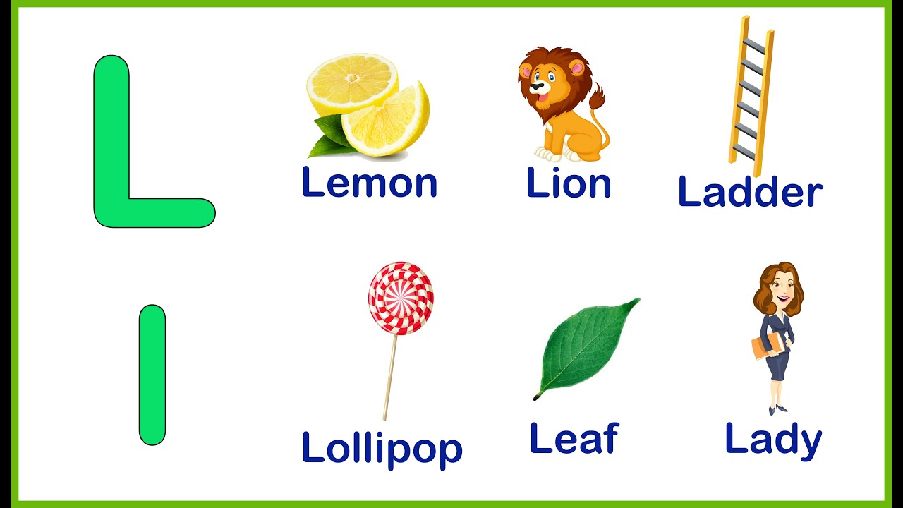 ALPHABET L LETTER WORDS FOR KIDS | L LETTER FOR TODDLERS | BASIC ...