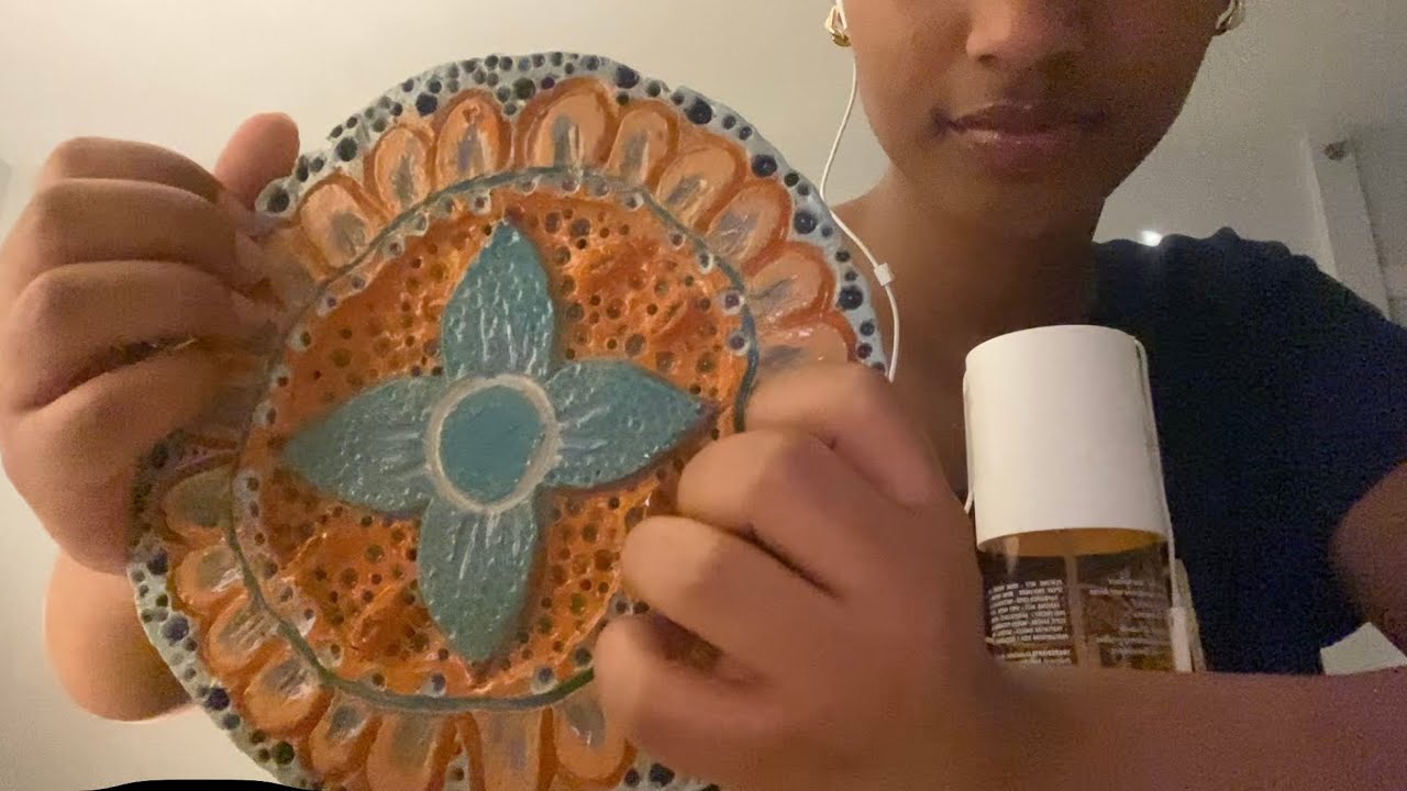ASMR | Tapping/Scratching on my Sisters Ceramic Art - YouTube