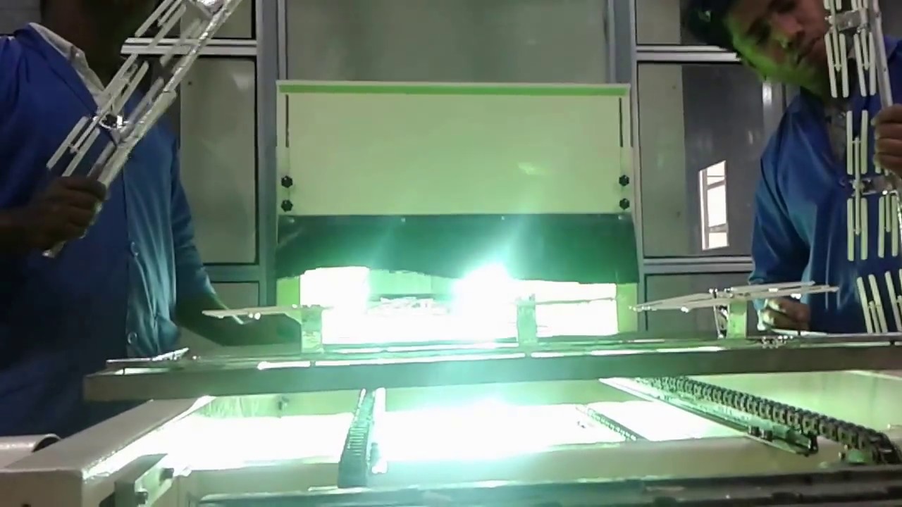 UV painting line for vacuum metallization - YouTube