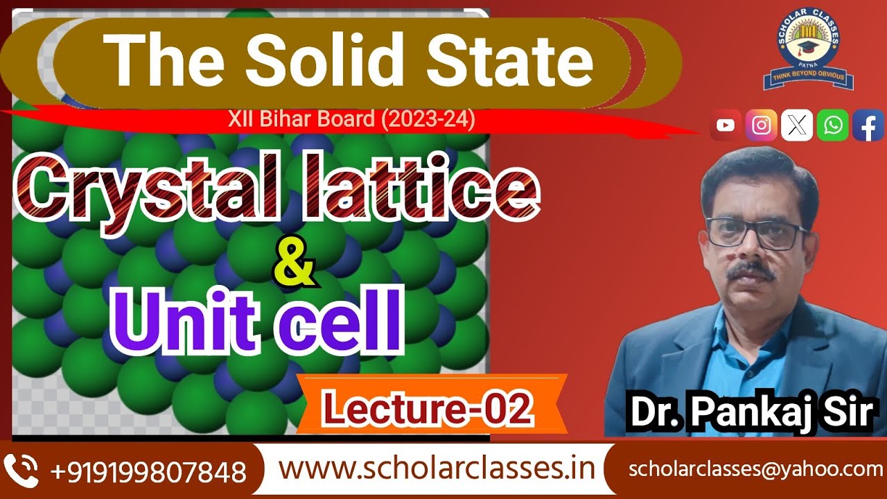 Crystal lattice & Unit cell ll The Solid State - YouTube