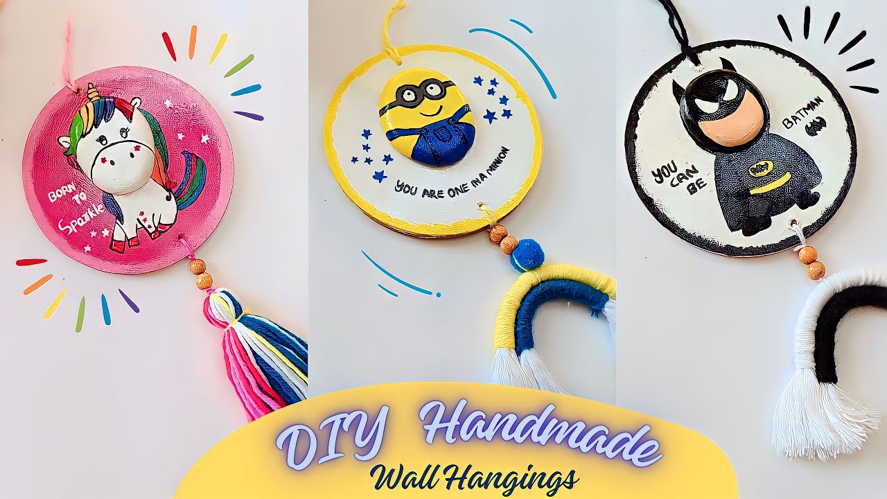 How to make Easy and Cute Wall Hangings | 3 DIY cute wall decor Ideas ...