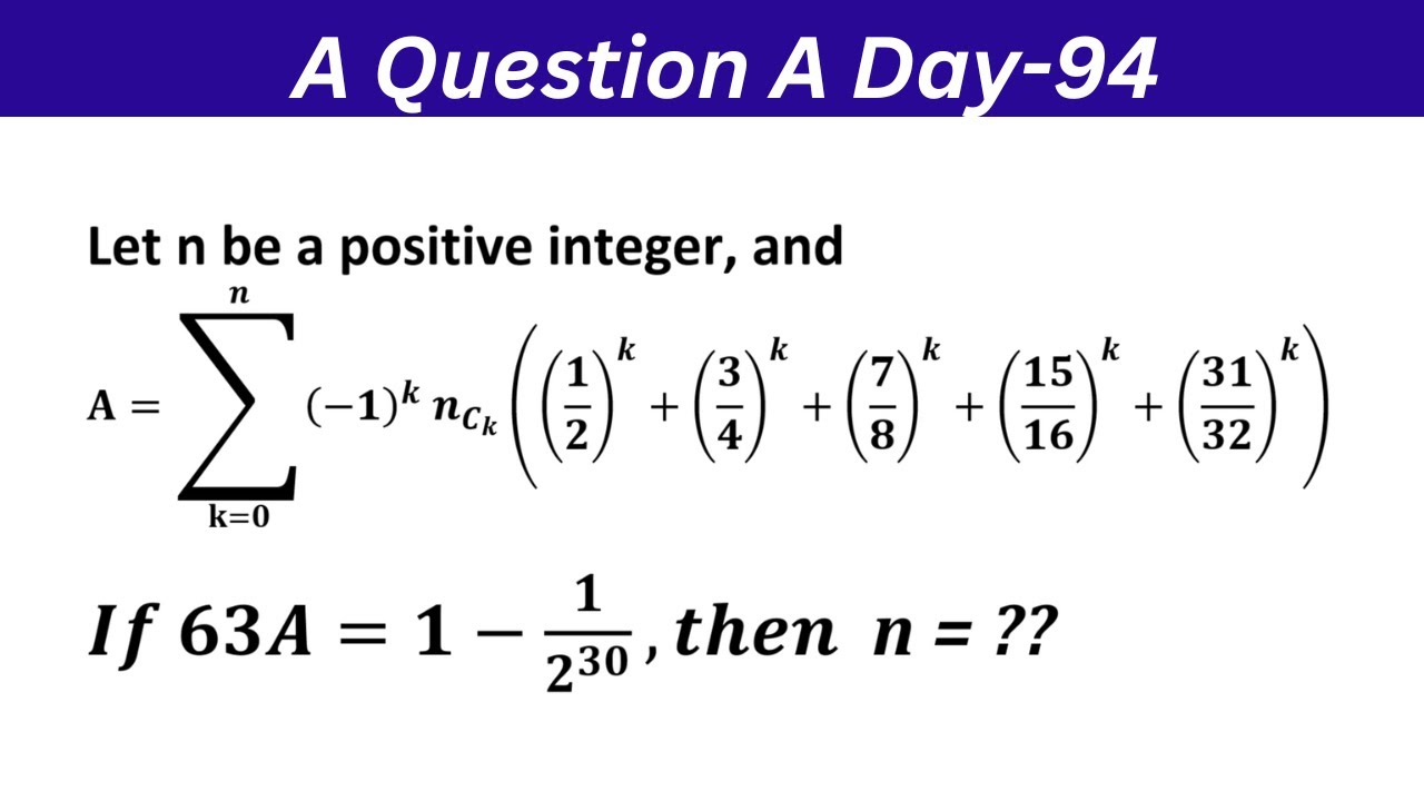 A Question A Day - 94 | Binomial Theorem | Jee Main Maths | Jee ...