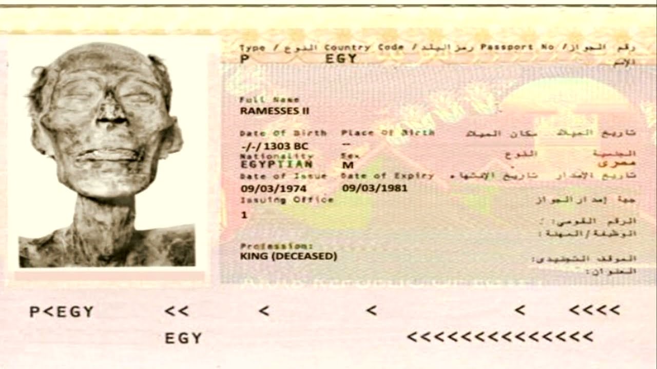 Mummy of Pharaoh Ramesses II Issued a Passport to Travel to France ...