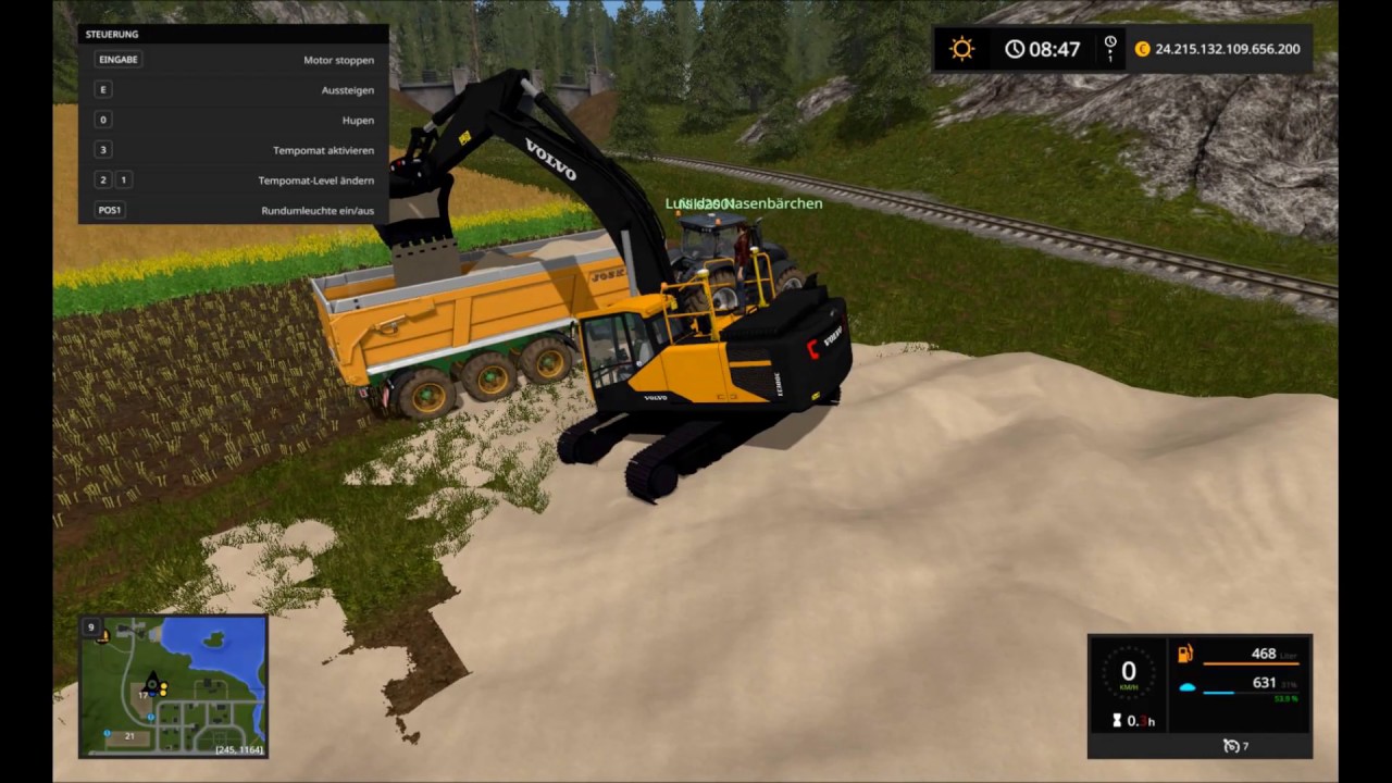 LS17 Sand ab Fahren mit volvo Bagger mit kleine Probleme am anfang #43 ...