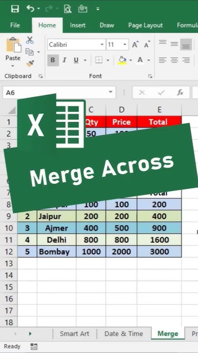 🚀 Master "Merge Across" in Excel! 📊 - YouTube