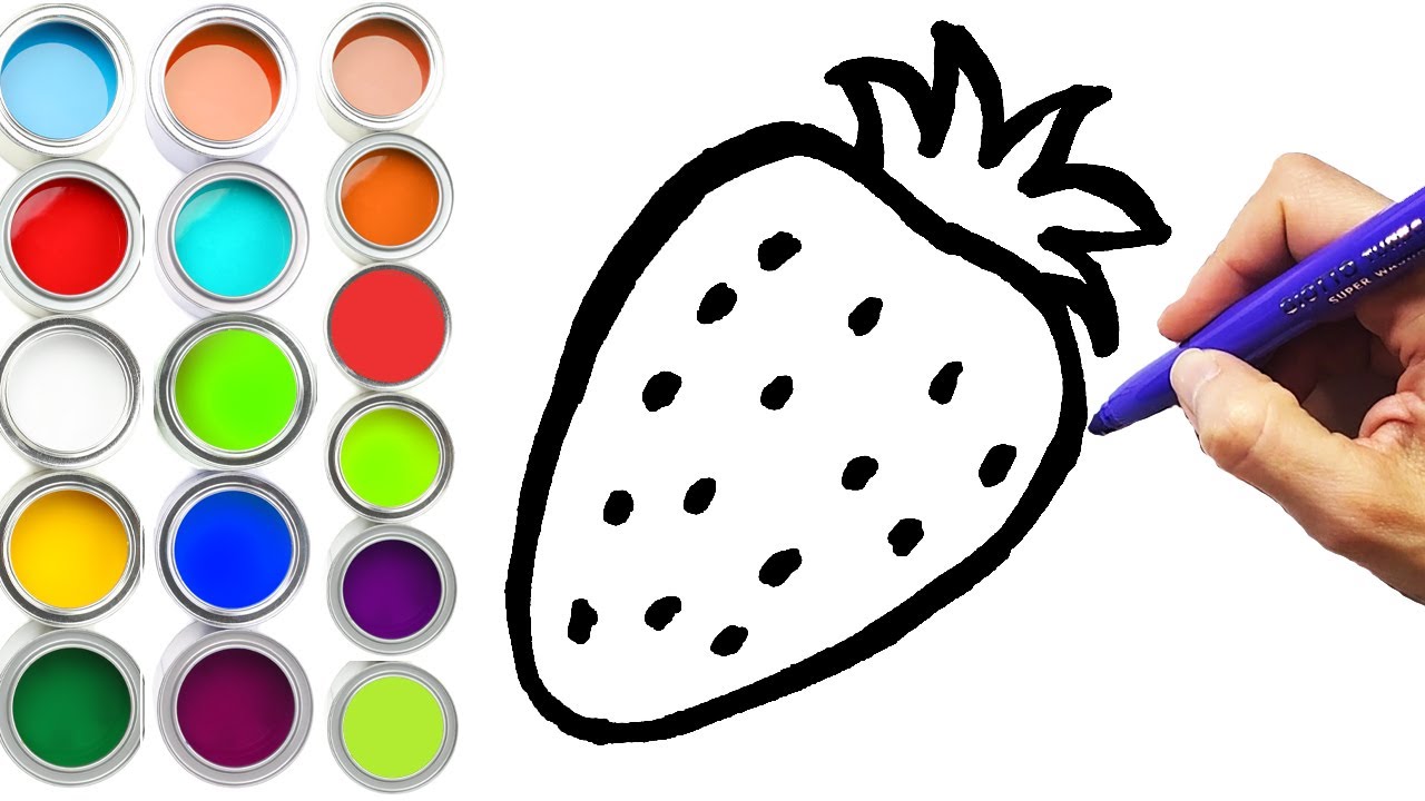 How To Draw A Strawberry Step By Step 🍓 Strawberry Drawing Easy - YouTube