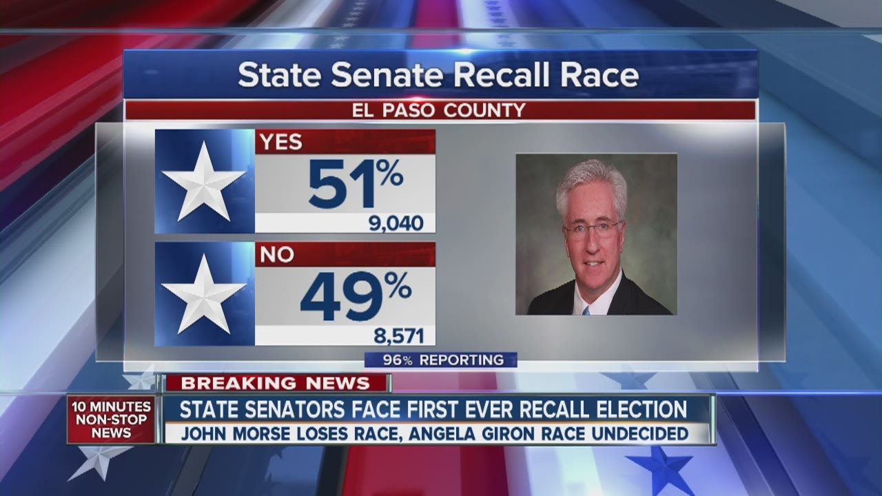 State Senators John Morse and Angela Giron recalled - YouTube
